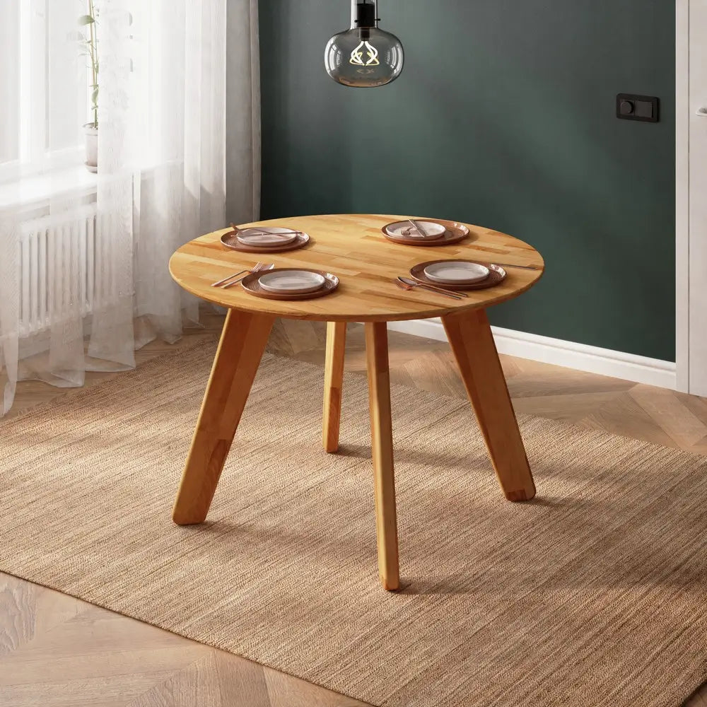 Round Solid Wood Kitchen Dining Table