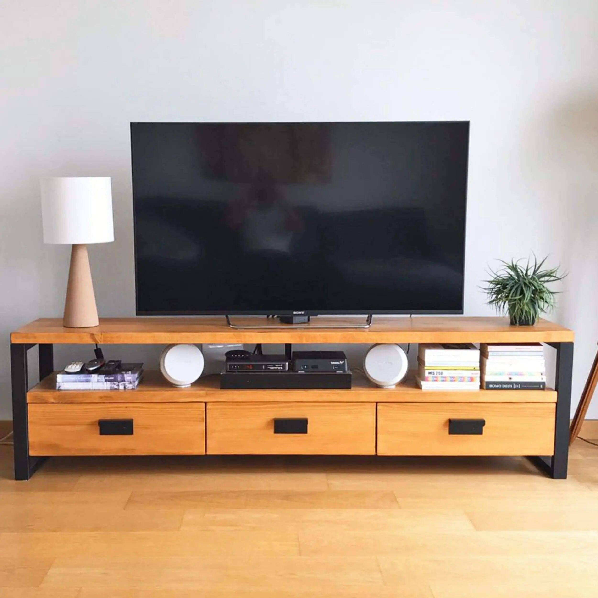 Solid Pine TV Stand – High-Quality & Timeless - Tomruque Wood Studios