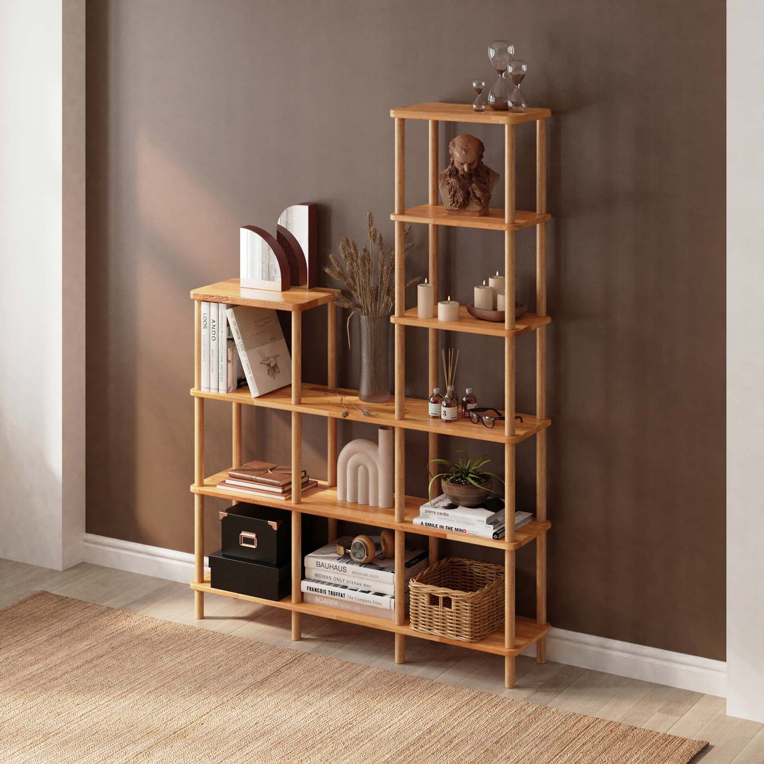 Lincoln Open Shelf Bookcase | Solid Wood Display Design