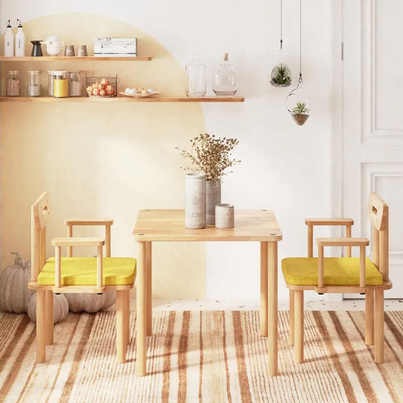 Soho 2 Person Dining Table Set | Solid Wood Square Design