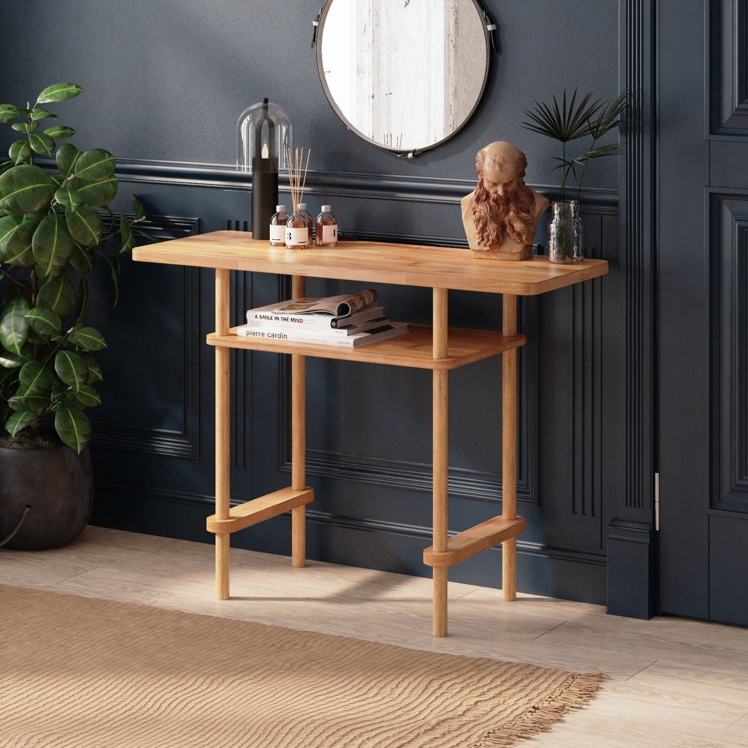 Soho Solid Beech Wood Console Table | Modern Minimalist Entryway Table ...